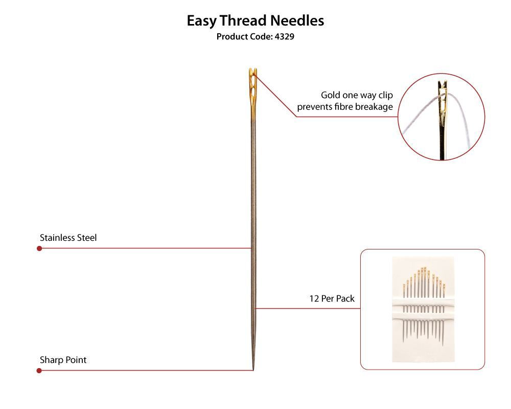 Easy Thread Hand Sewing Needles – The Fabric Care Company